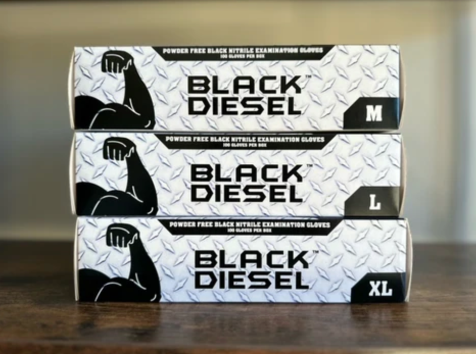 Black Diesel Powder Free Black Nitrile Gloves – GCI Turf Academy